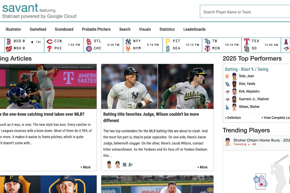 Baseball Savant: the official MLB Statcast tool for in-depth analysis